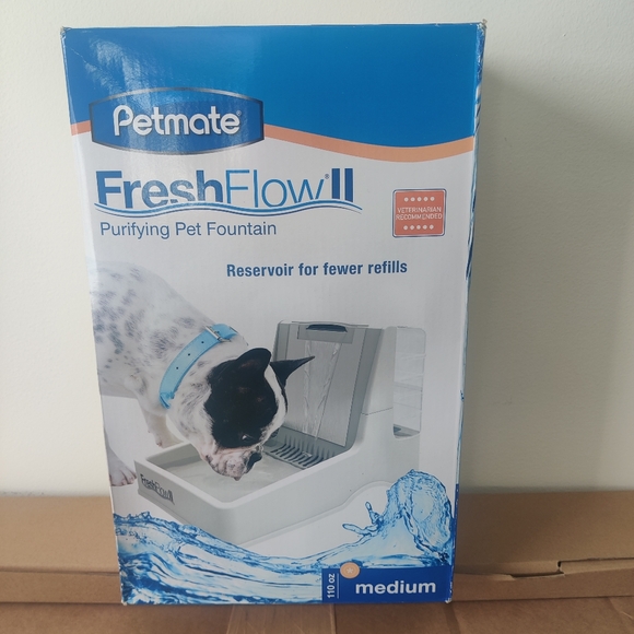 Petmate | Dog | Petmate Fresh Flow Ii Medium 1oz Purifying Pet Fountain ...